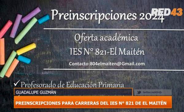 El Maitén: El Instituto de Educación Superior N° 821 dio a conocer las ofertas académicas 2024